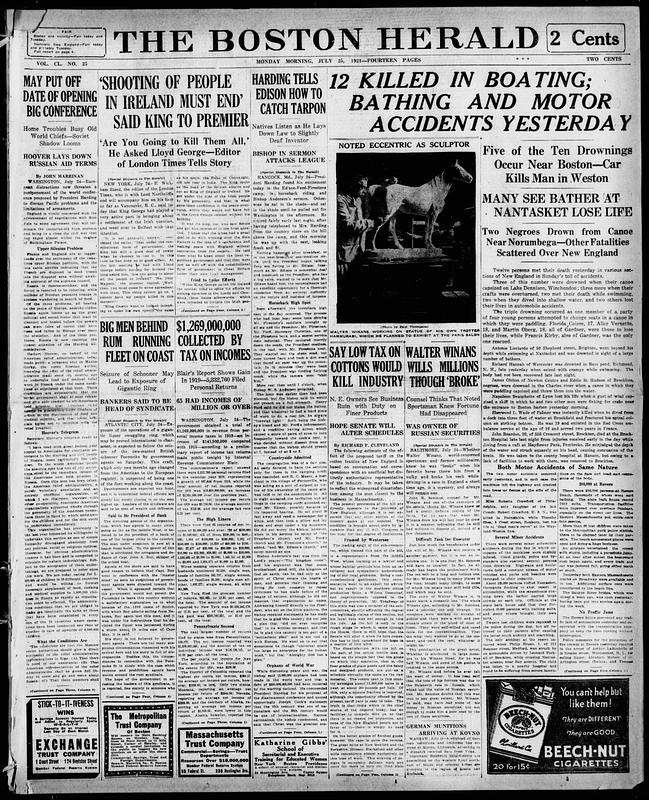 Boston Herald. July 25, 1921 - Digital Commonwealth