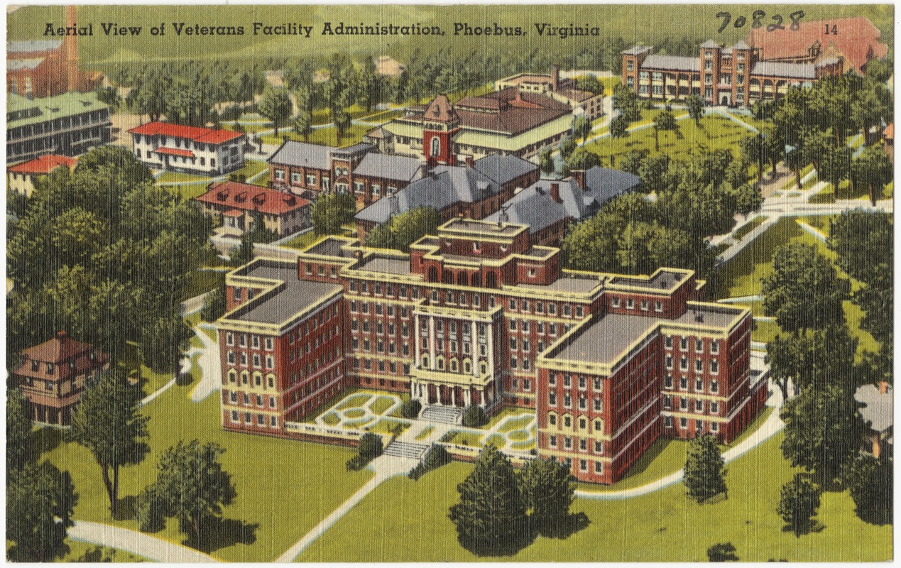 Aerial view of Veterans Facility Administration, Phoebus, Virginia ...