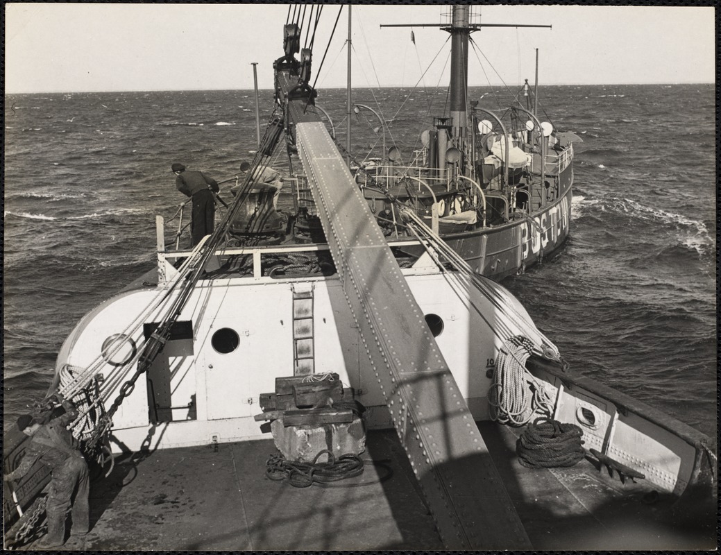 Not a collision at sea. Boston Lightship gets her drinking water from ...