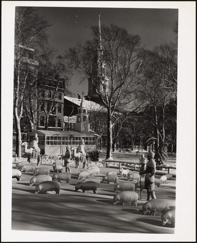 Christmas - Boston Common. Park St. Church - Digital Commonwealth