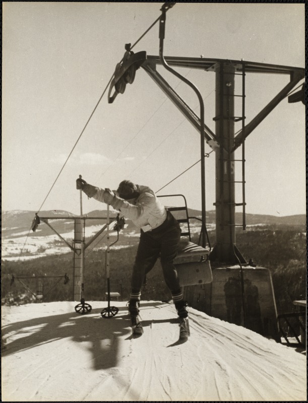 Getting off the chair tramway - Digital Commonwealth