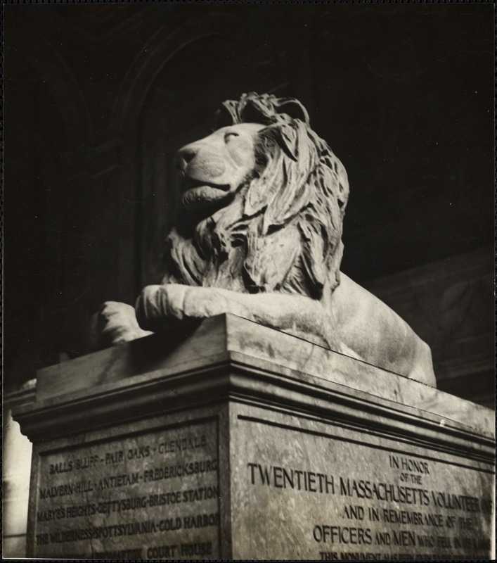 Stone lions of the stairway of the Boston Public Library - Digital ...