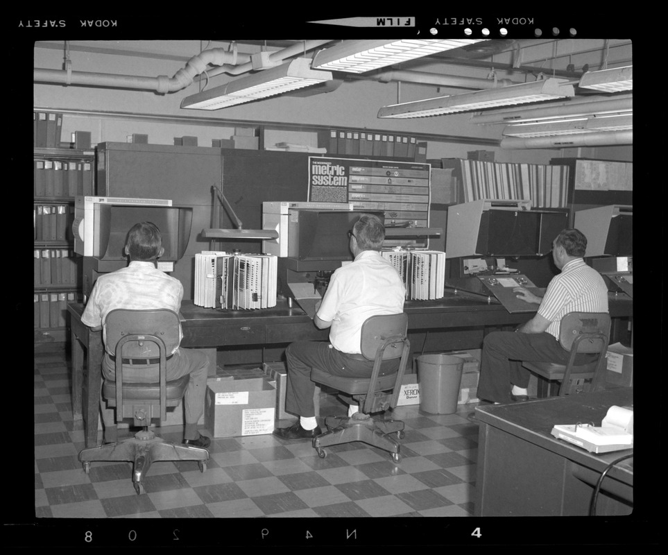 Microfiche unit, Whitman, document storage - Digital Commonwealth
