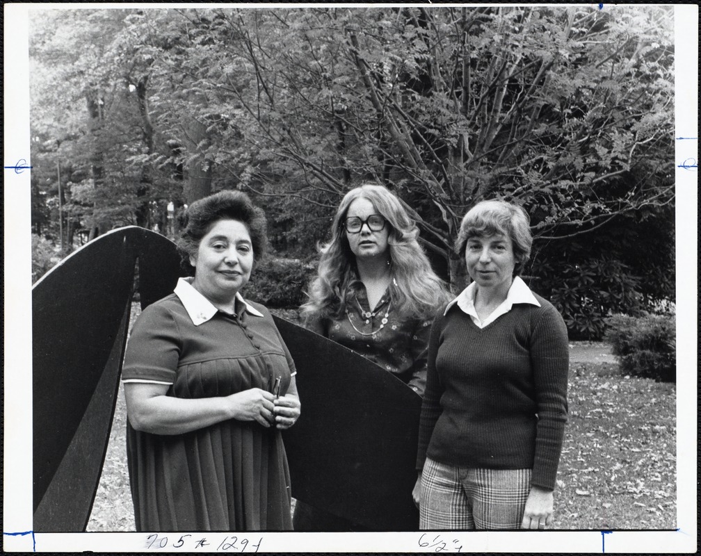 Library. Left to right: Helen Paragamian, Lauri Clarkson, Betty Joslow ...