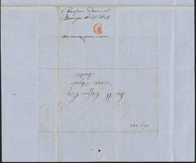 Rufus Daniel to George Coffin, 11 April 1849 - Digital Commonwealth
