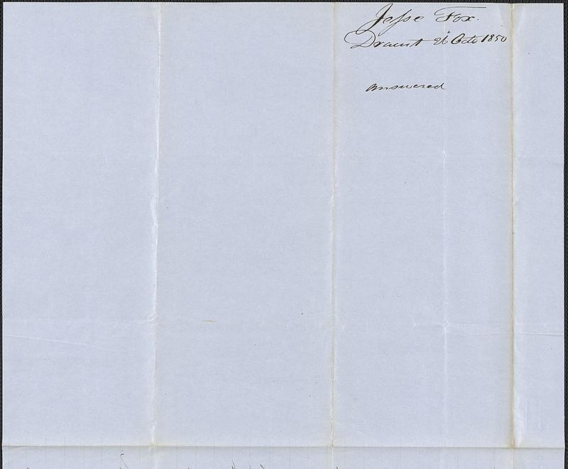 Jesse Fox to George Coffin, 26 October 1850 - Digital Commonwealth