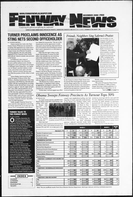 The Fenway News. November 28, 2008 - Digital Commonwealth