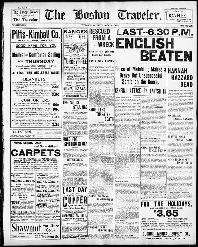 The Boston Traveler. November 15, 1899 - Digital Commonwealth