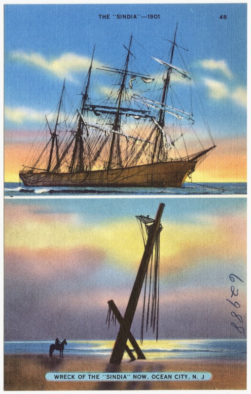 The "Sindia" -- 1901, wreck of the "Sindia" now, Ocean City, N. J ...