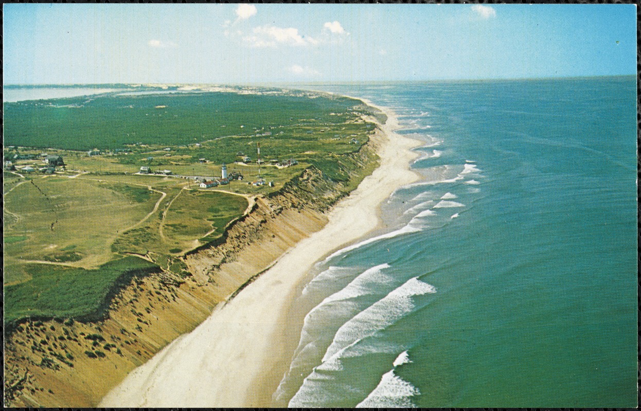 Aerial view of Cape Cod Light, Truro, National Seashore, Cape Cod, Mass ...