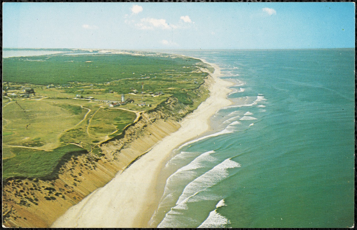 Aerial view of Cape Cod Light, Truro, National Seashore, Cape Cod, Mass ...
