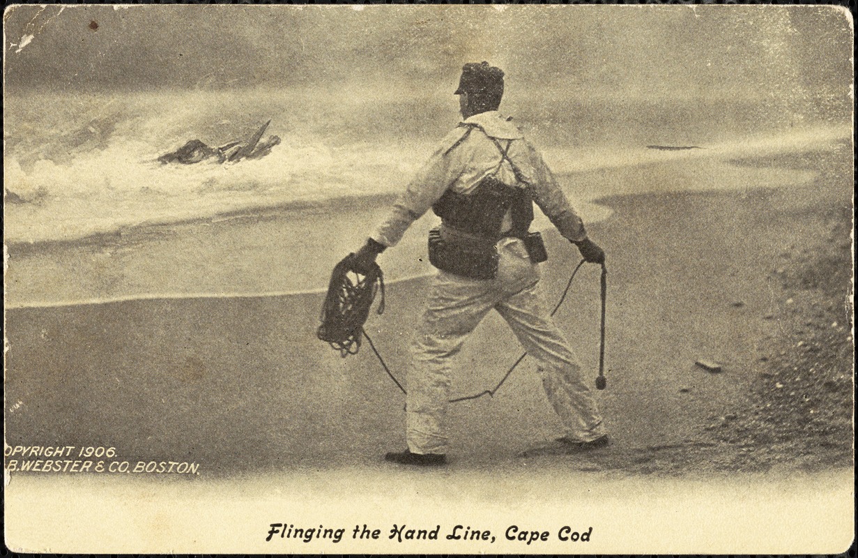 Flinging the hand line, Cape Cod - Digital Commonwealth