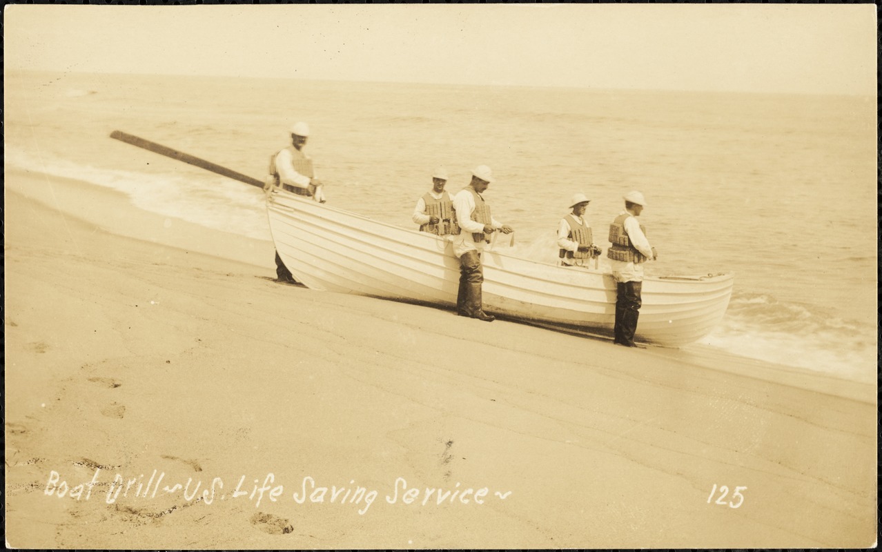 Boat drill - U.S. Life Saving Service - Digital Commonwealth