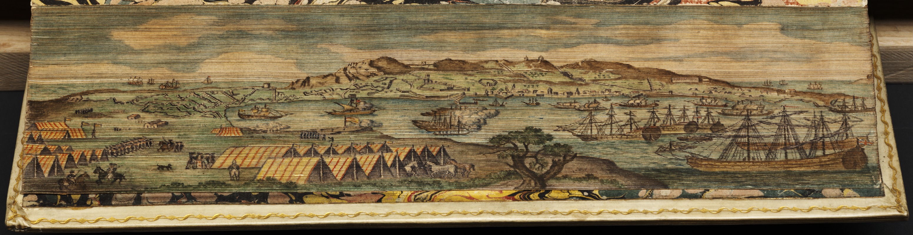 View of Gibraltar, showing the positions of the Spanish fleet and the ...