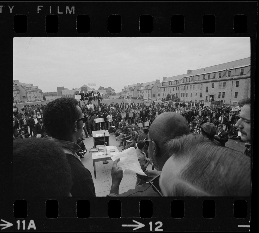 Inmates demonstrate at Norfolk Prison Colony, holding a meeting in the ...