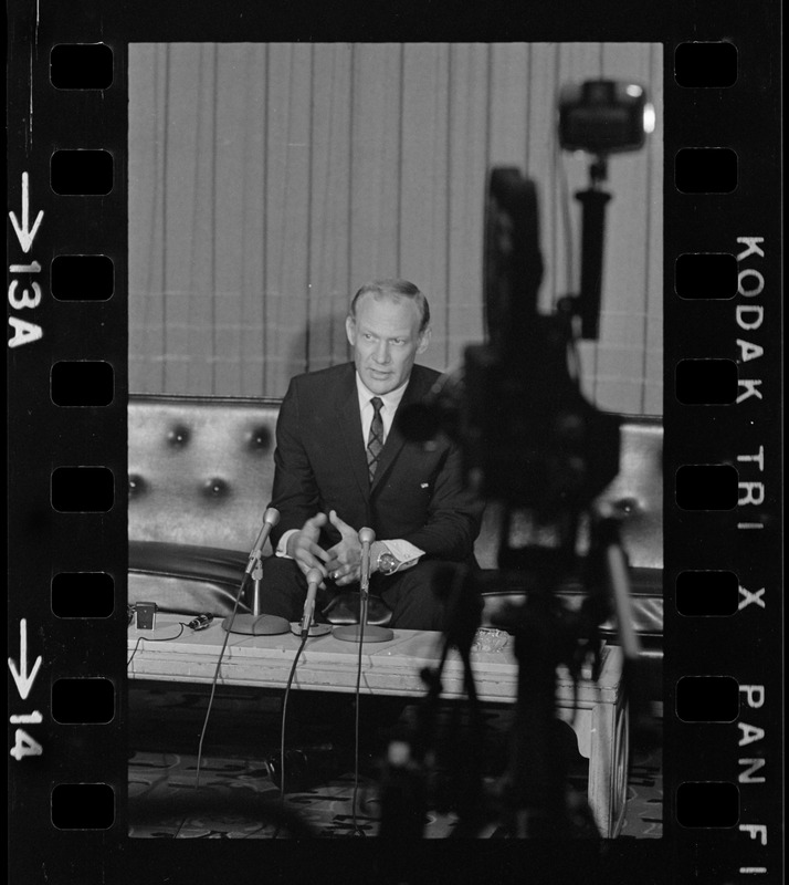 Colonel Buzz Aldrin at press conference before his speaking engagement ...