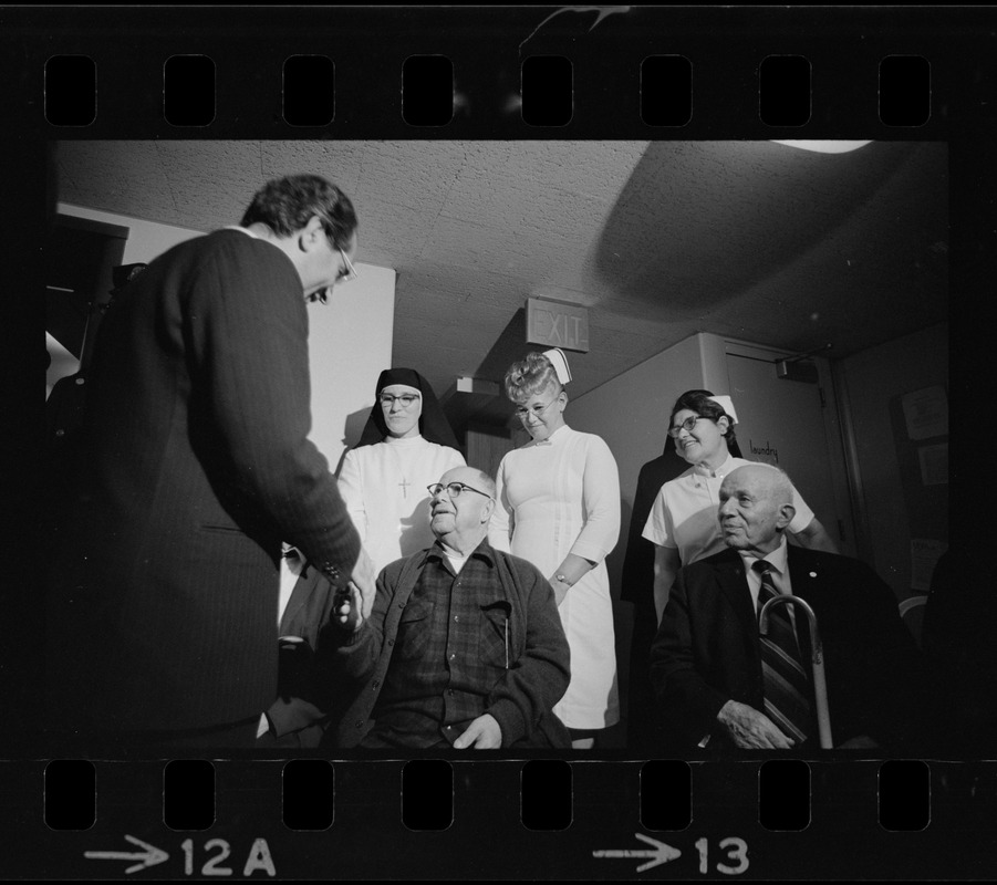 Italian Prime Minister Emilio Colombo at Don Orione Home in East Boston ...