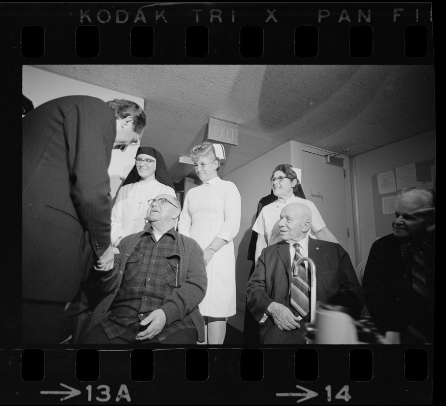 Italian Prime Minister Emilio Colombo at Don Orione Home in East Boston ...