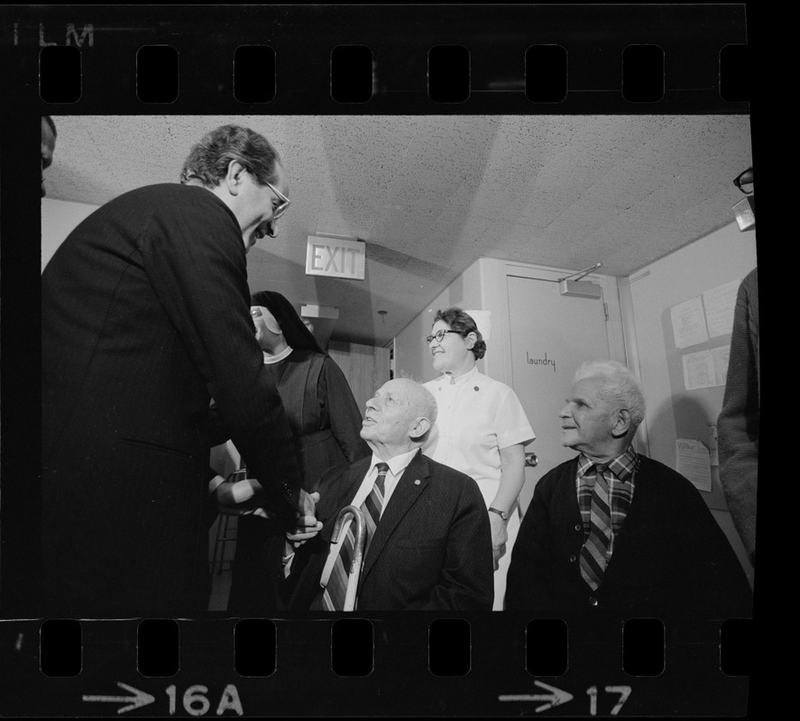 Italian Prime Minister Emilio Colombo at Don Orione Home in East Boston ...