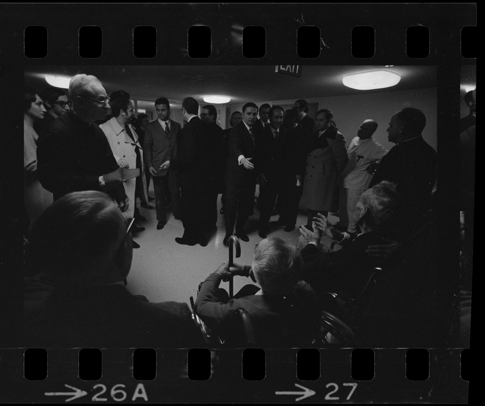 Italian Prime Minister Emilio Colombo at Don Orione Home in East Boston ...