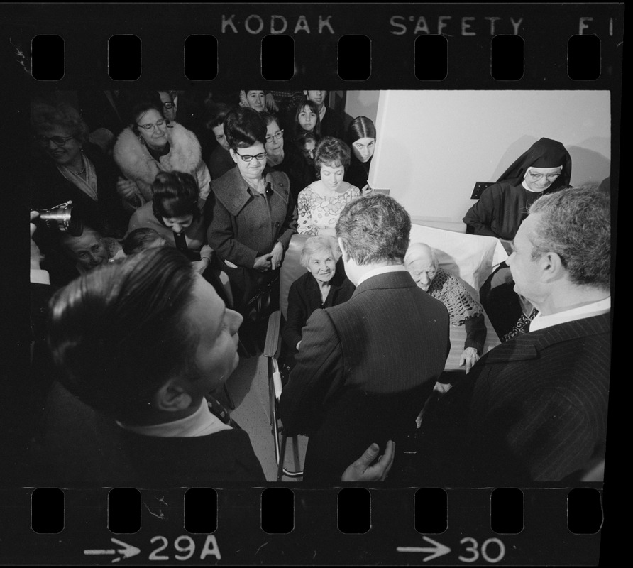 Italian Prime Minister Emilio Colombo at Don Orione Home in East Boston ...