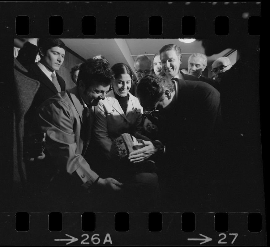Italian Prime Minister Emilio Colombo at Don Orione Home in East Boston ...