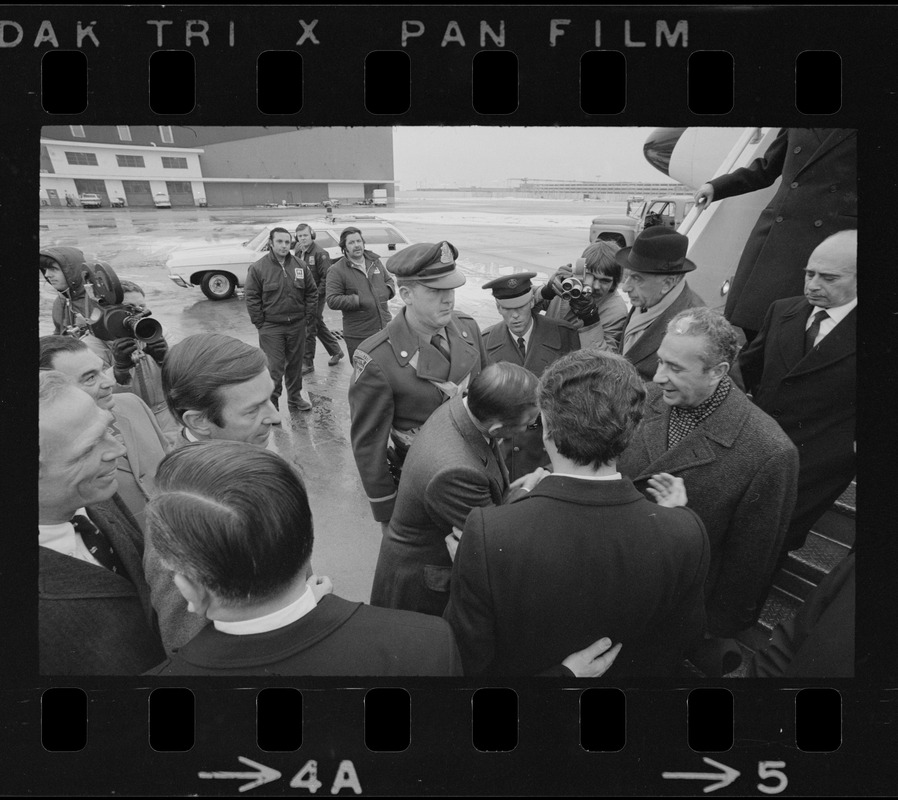 Italian Foreign Minister Aldo Moro greeted by Secretary of ...