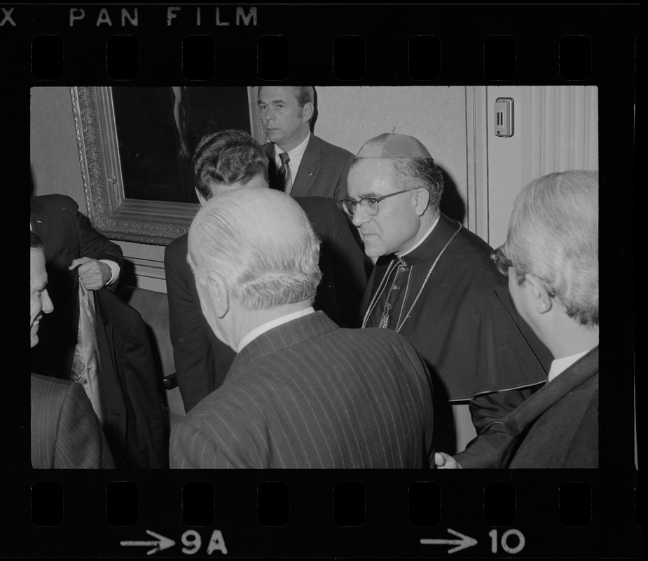 Italian Prime Minister Emilio Colombo visiting Archbishop Humberto S ...