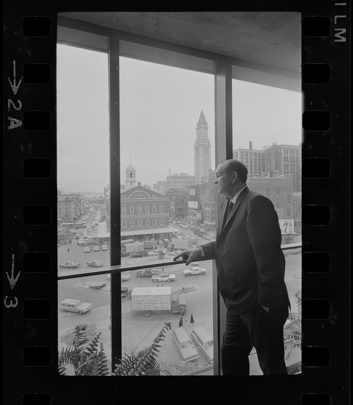 Mayoral aide David Gately in mayor's office at Boston City Hall ...
