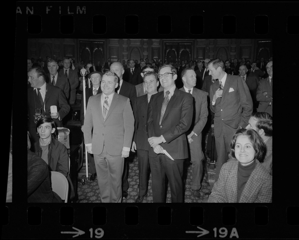 Massachusetts State Representatives in House chamber - Digital Commonwealth