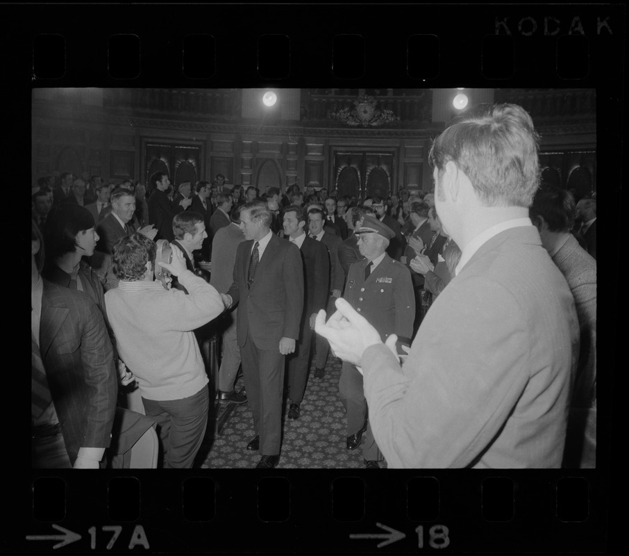 Speaker David Bartley and Gov. Francis Sargent in Massachusetts House ...