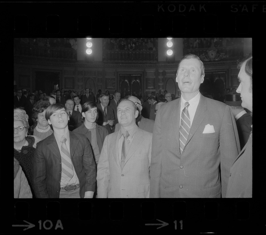 Minority Leader Francis Hatch, right, in Massachusetts House chamber ...