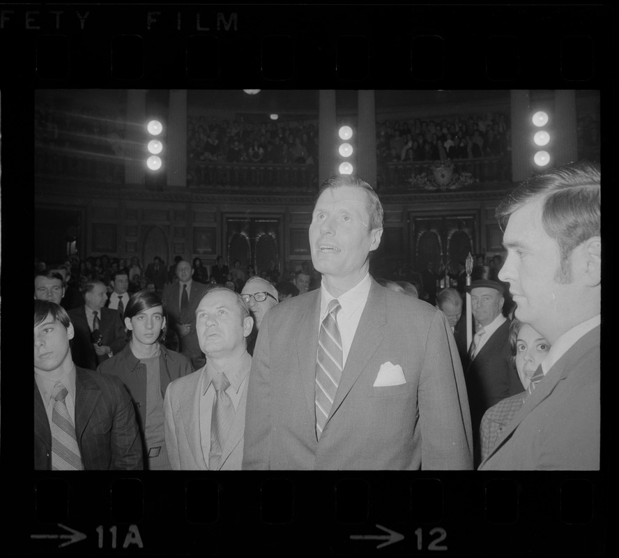 Minority Leader Francis Hatch, right, in Massachusetts House chamber ...