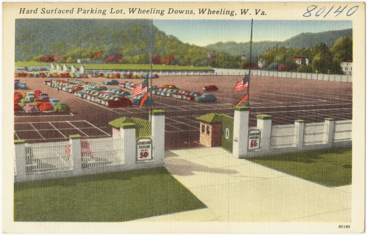 Hard surfaced parking lot, Wheeling Downs, Wheeling, W. Va. - Digital ...