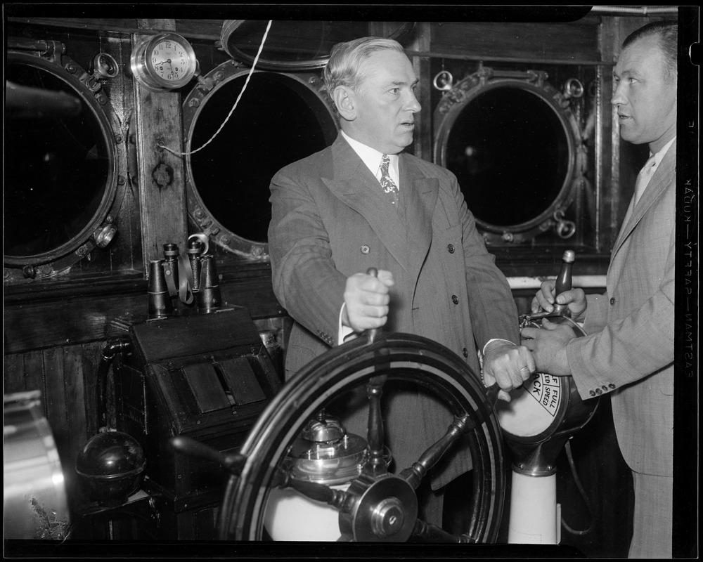 With Jack Sharkey aboard the S.S. Steepler - Digital Commonwealth