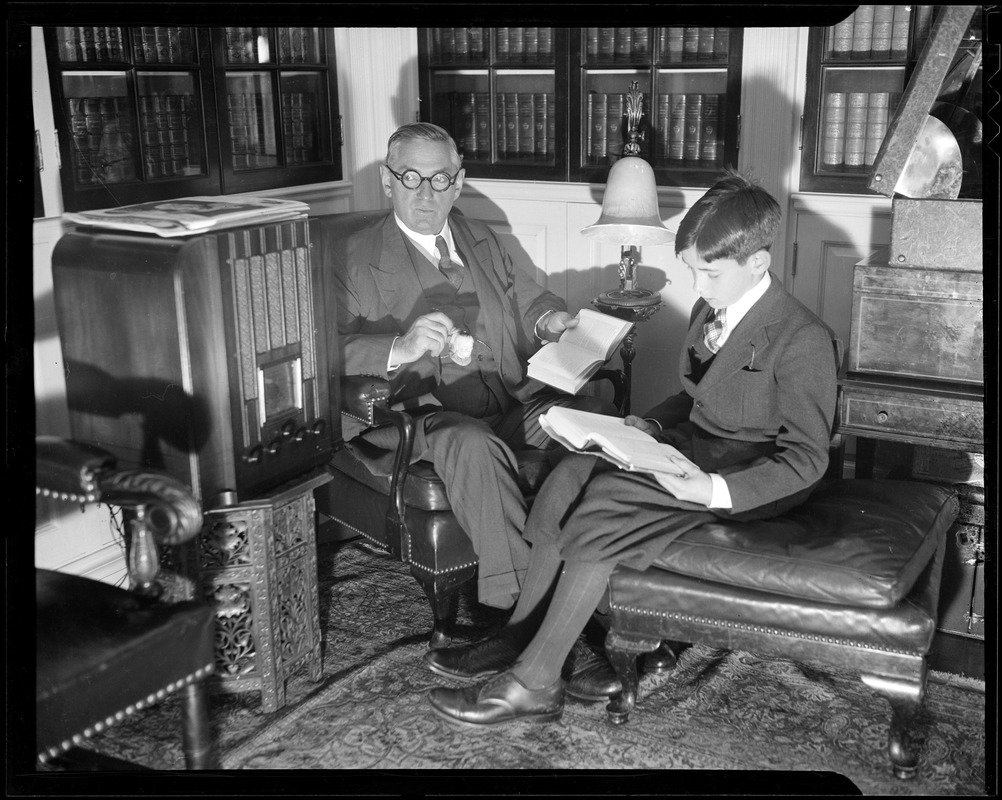 Frances Curley with his dad - Digital Commonwealth