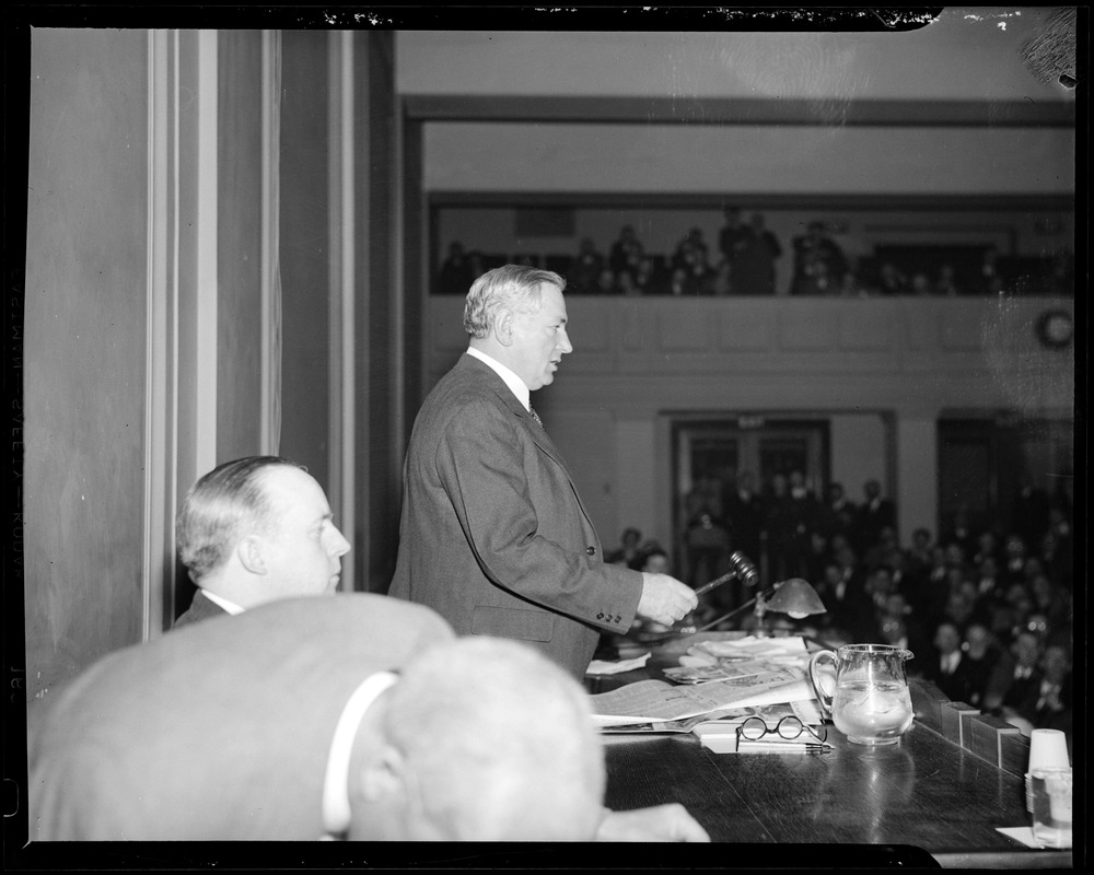 Governor Curley shown at Hultman hearing - Digital Commonwealth