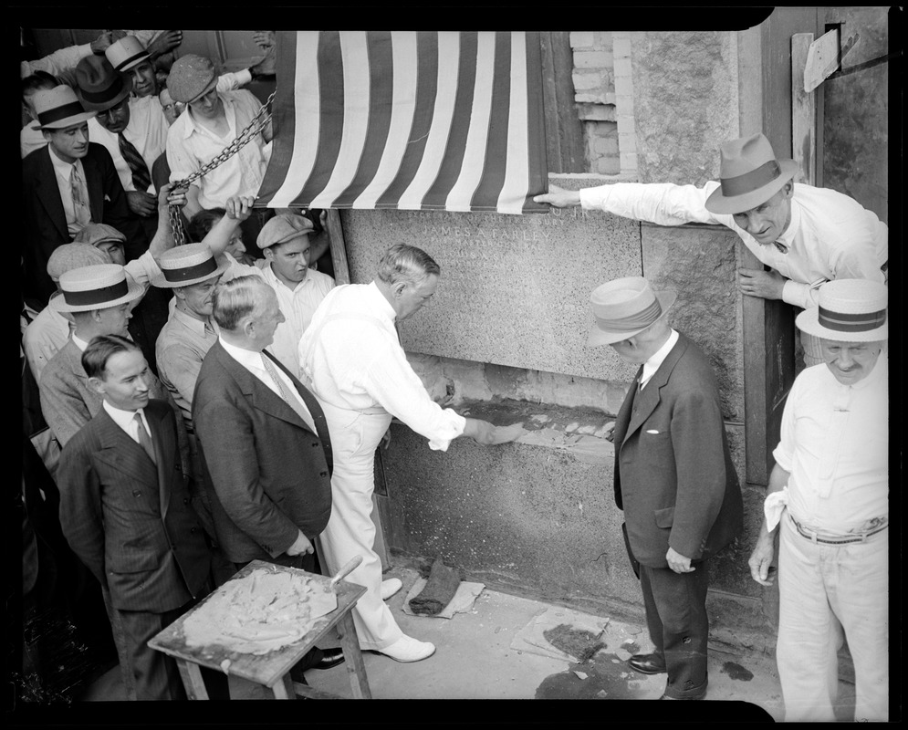 Cornerstone for new parcel post building - Digital Commonwealth