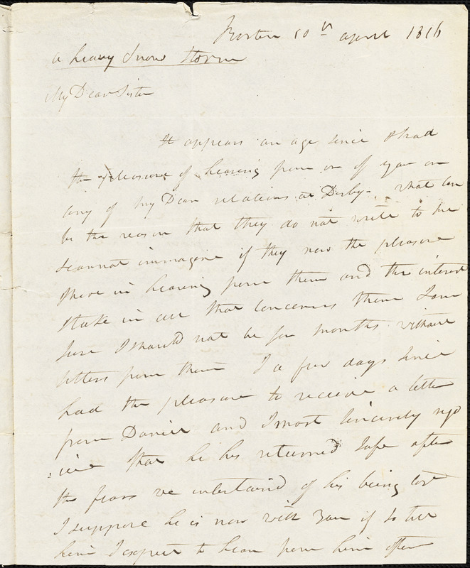 Isaac Hull to Mary Wheeler Hull, Boston, April 10, 1816 - Digital ...