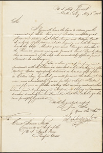 Thomas Catesby Jones to Isaac Hull, U.S. Ship Peacock, May 3, 1826 ...