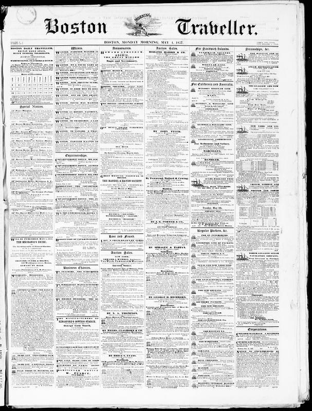 Boston Daily Traveller. May 04, 1857 - Digital Commonwealth