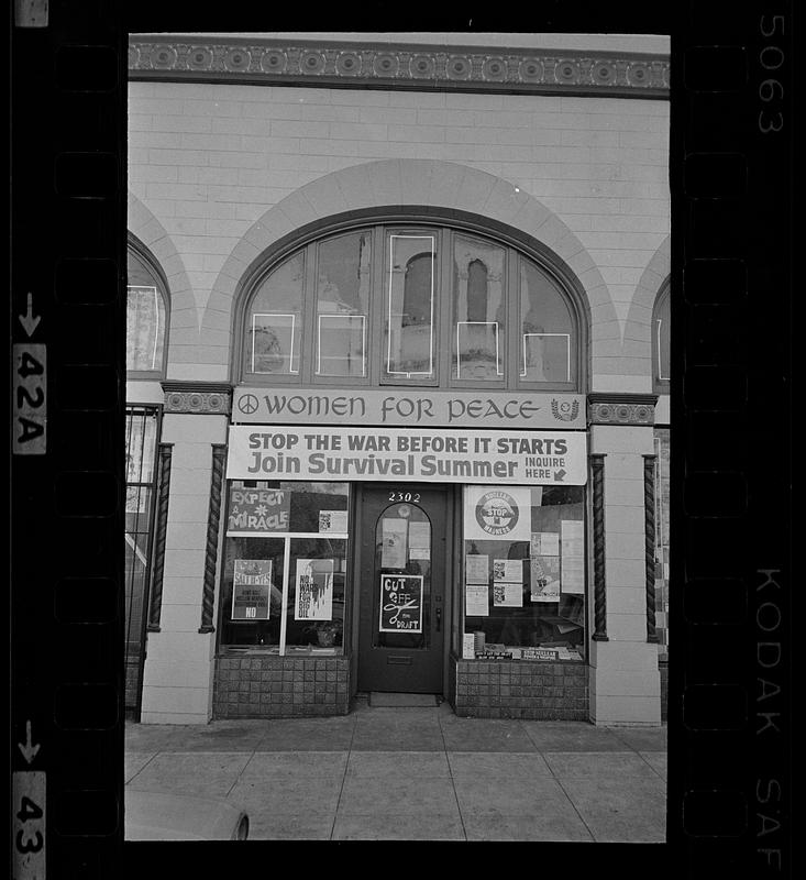 Women For Peace "Survival Summer" storefront, Boston - Digital Commonwealth