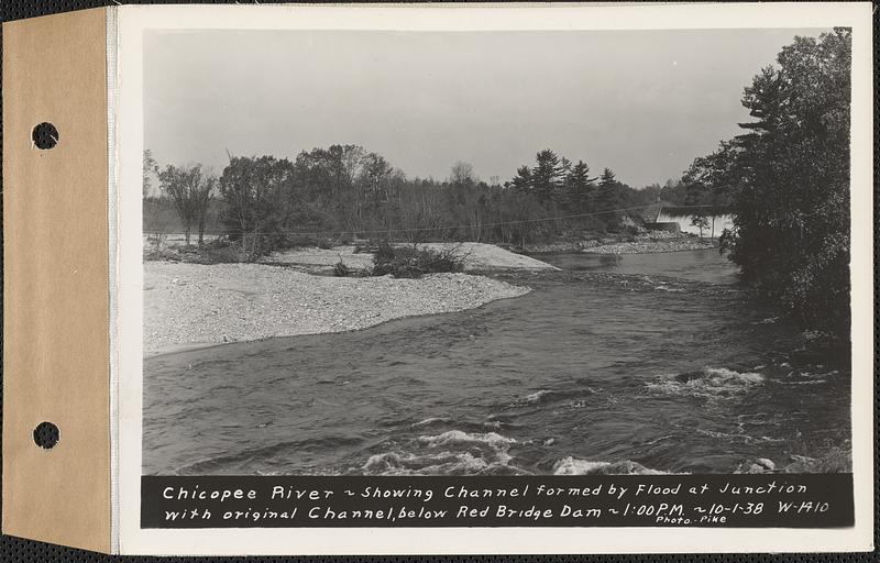 Chicopee River, showing channel formed by flood at junction with ...
