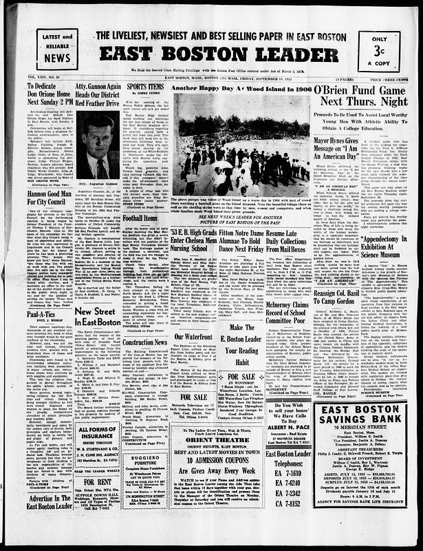 East Boston Leader, September 18, 1953 - Digital Commonwealth