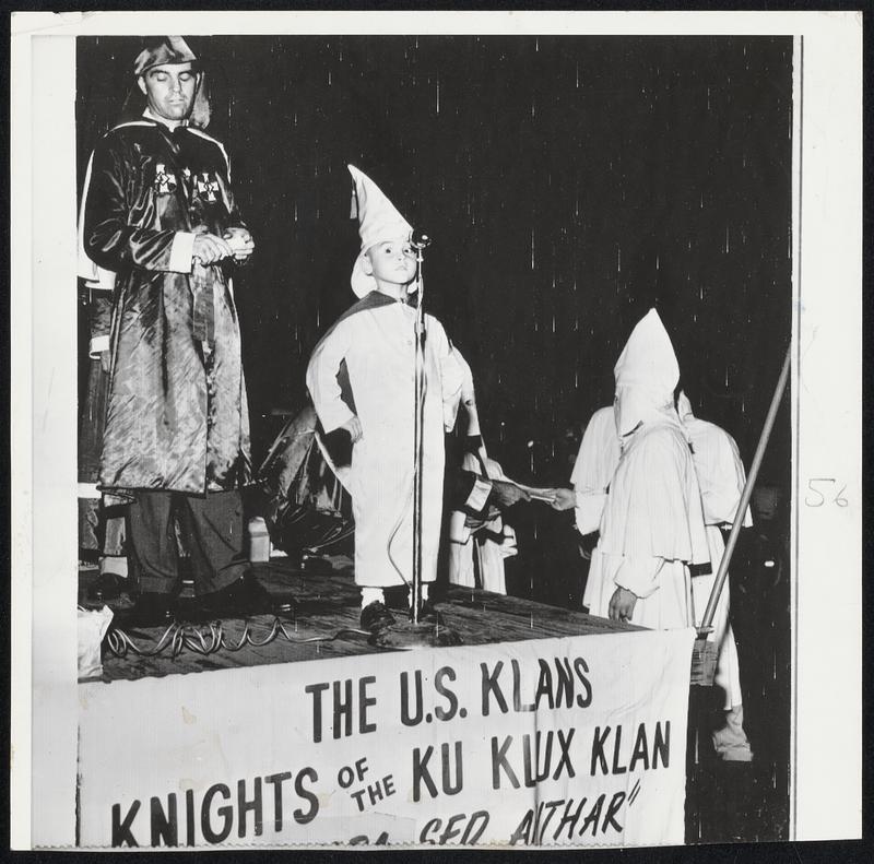 Klansman (JG) at Rally--This six-year-old boy was one of four speakers ...