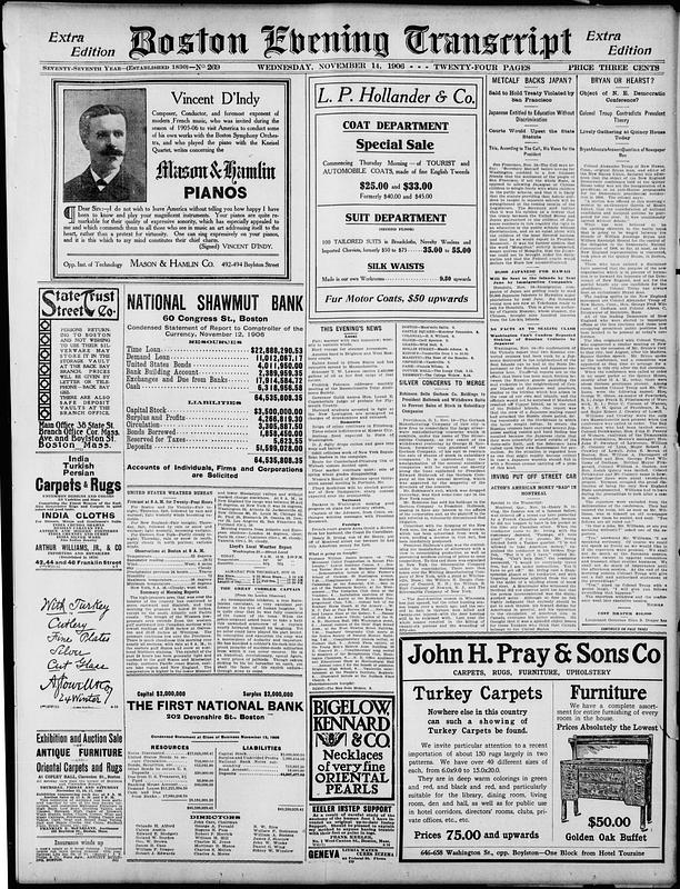 Boston Evening Transcript. November 14, 1906 - Digital Commonwealth