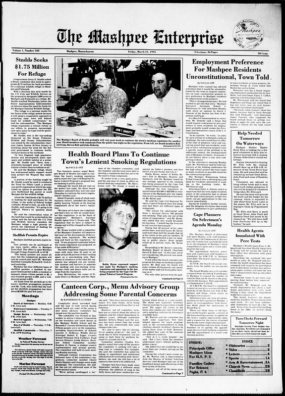 The Mashpee Enterprise. March 31, 1995 - Digital Commonwealth