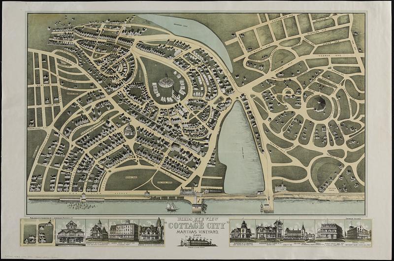 Birds eye view of the "Cottage City" Marthas Vineyard, Mass. - Digital ...