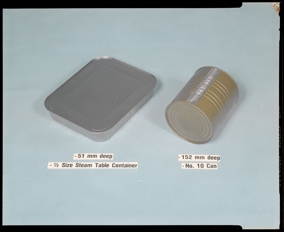 21 mm deep, 1/2 size steam table container. 152 mm deep, no. 10 can ...
