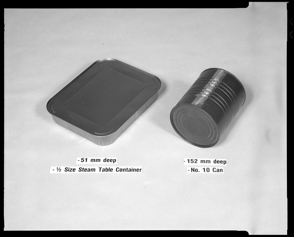 21 mm deep, 1/2 size steam table container. 152 mm deep, no. 10 can ...
